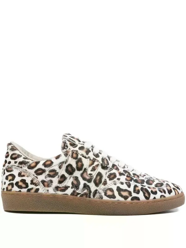 MSGM Leopard-print Calf-leather Sneakers