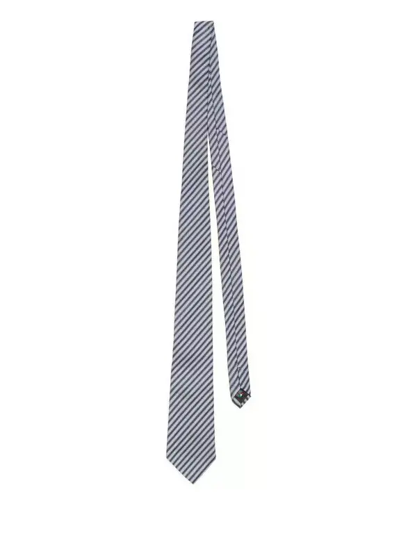 Acne Studios Striped Silk Neck Tie - Grey