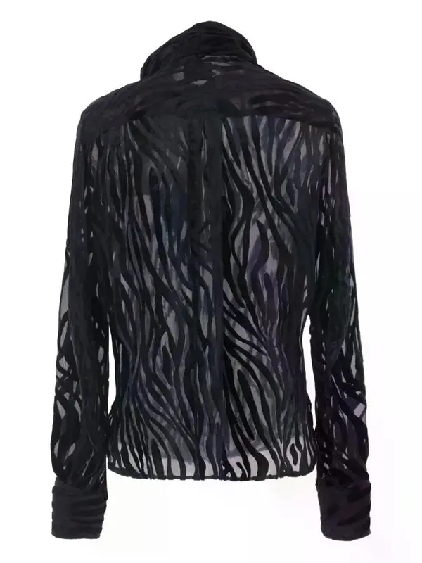 Isabel Marant Zebra-pattern Tie-neck Shirt