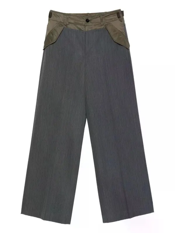 Sacai Panelled Pinstripe Trousers - Grey