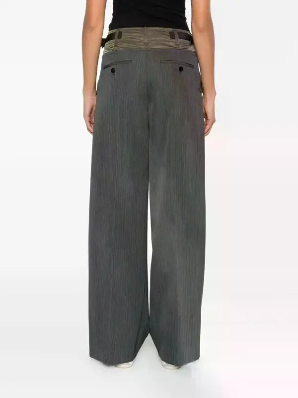 Sacai Panelled Pinstripe Trousers - Grey