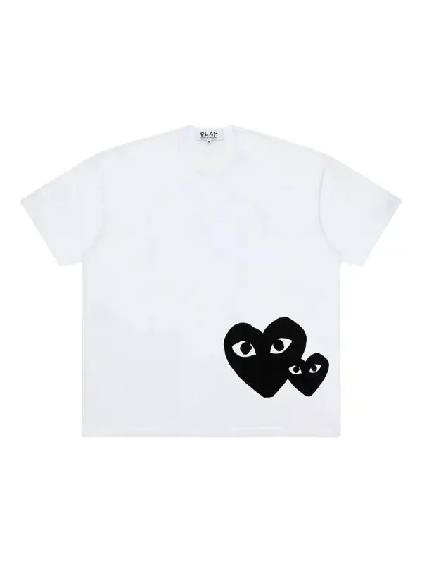 Play Comme Des Garcon Heart-print T-shirt - White