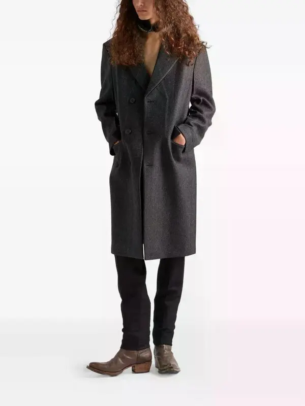 Prada Notched Wool Coat