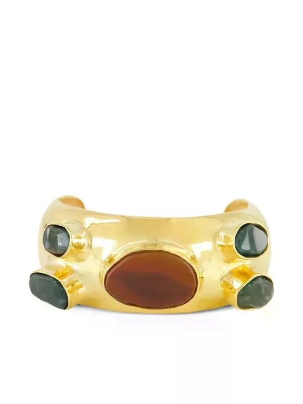 PAULA Gemstone-embellished Cuff Bracelet - Gold
