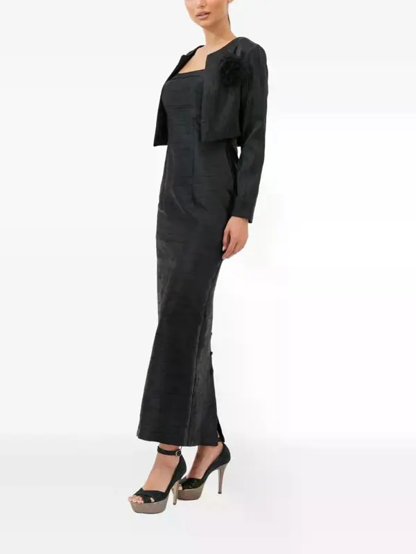 BARUNI Feather-embellished Dress And Jacket Set - Black