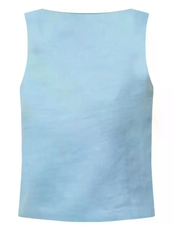 Staud Boa Boat-neck Linen Tank Top