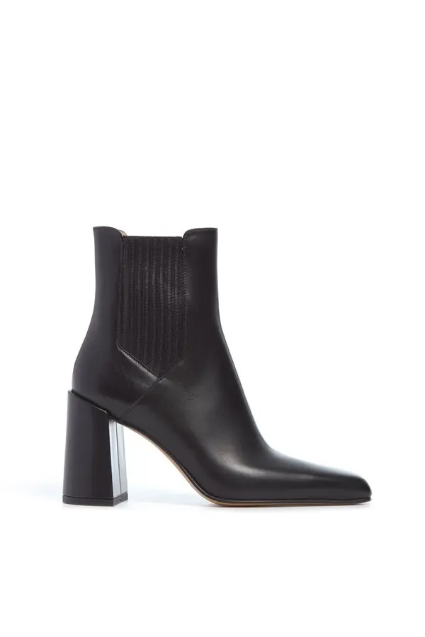 Gabriela Hearst Luke High Heel Ankle Boot In Leather - Black