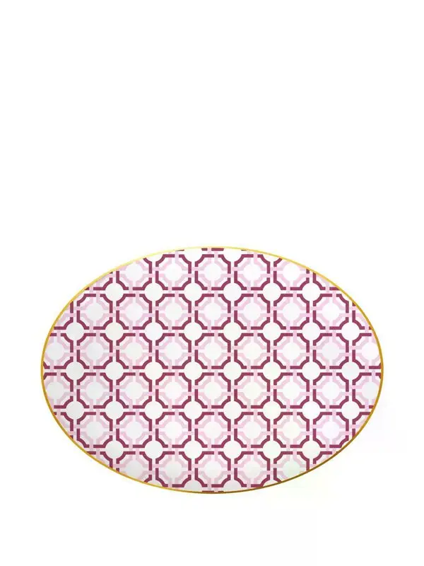 BACI MILANO Firenze Geometric-pattern Oval Platter