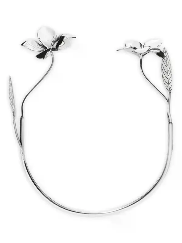 KOROBEYNIKOV Flower-embellished Necklace - Silver