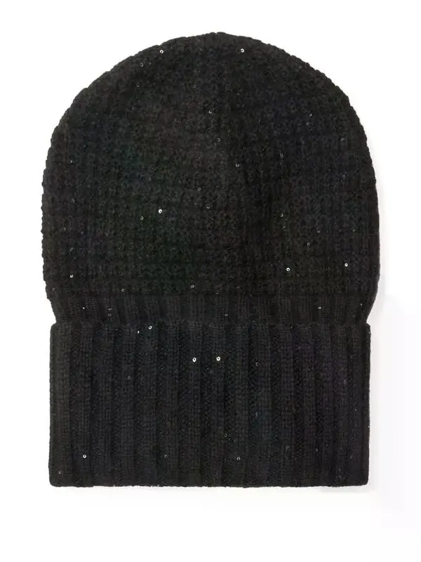 Fabiana Filippi Sequin-embellished Beanie - Black