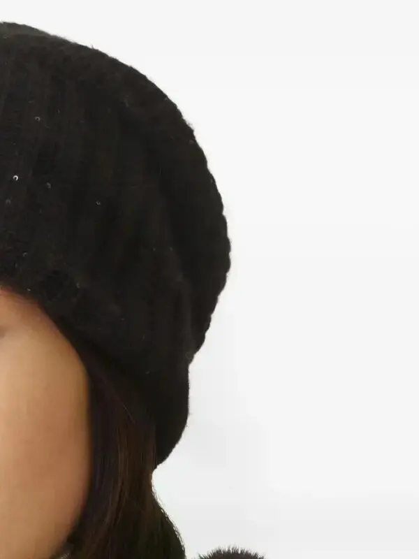 Fabiana Filippi Ribbed Beanie With Sequin Embellishment