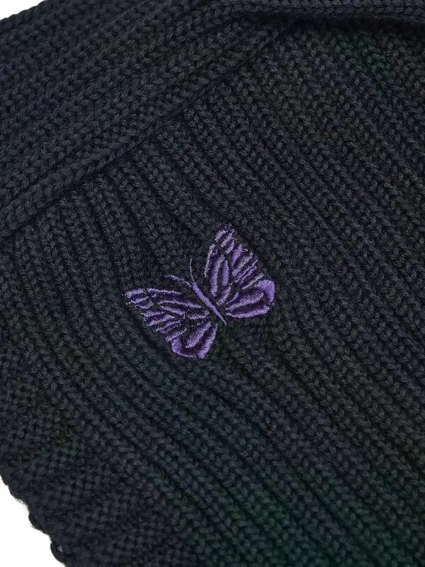 Needles Logo-embroidered Ribbed Balaclava - Black