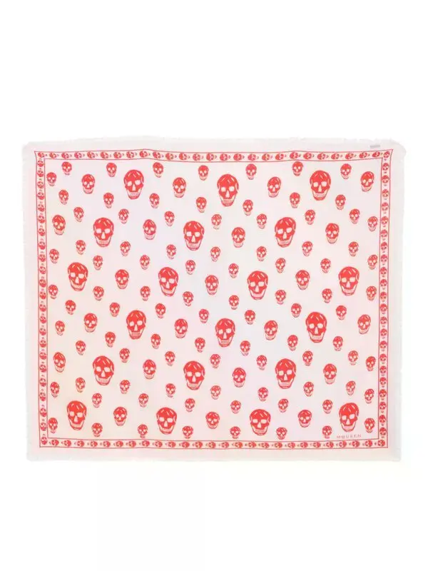 Alexander McQueen Classic Skull Foulard Scarf - Pink