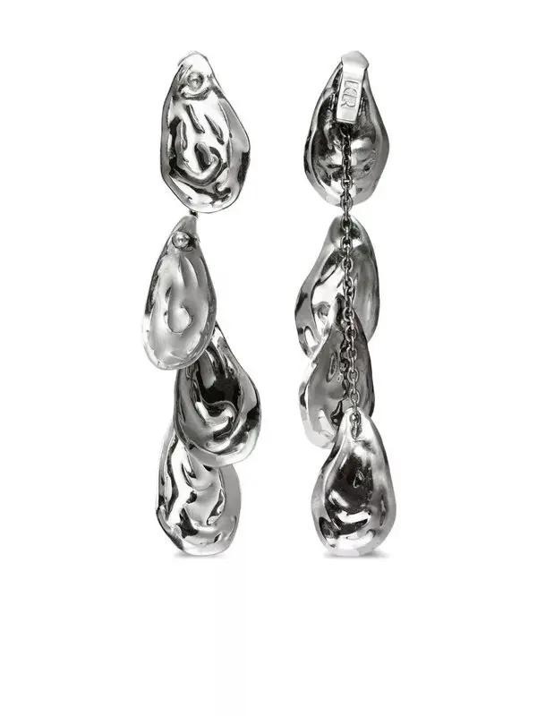 KOROBEYNIKOV Droplet Chain Clip-on Earrings - Silver