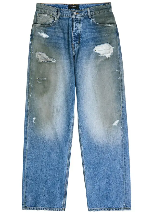 NAHMIAS Distressed Straight-leg Jeans - Denim