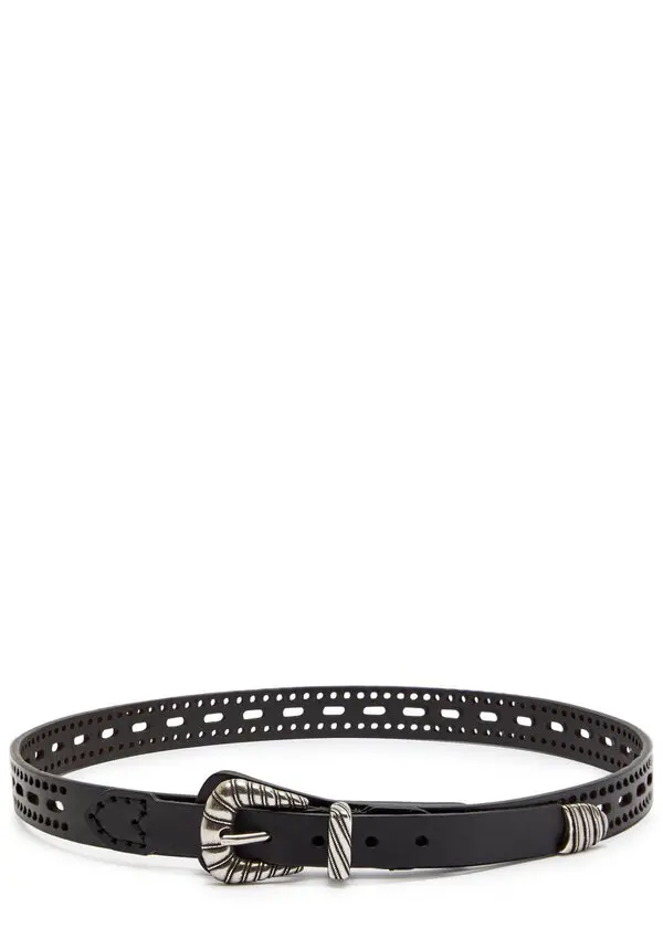 Etro Perforated Leather Belt - Black