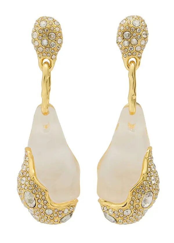 Alexis Bittar Liquid Lucite Pavé Drop Earrings - Gold