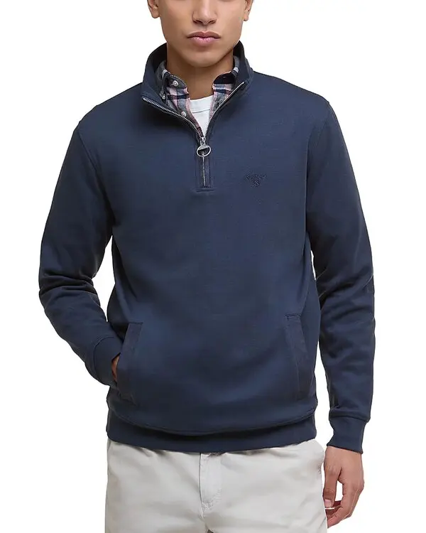 Barbour Lambeth Interlock Quarter-zip Sweatshirt - Navy