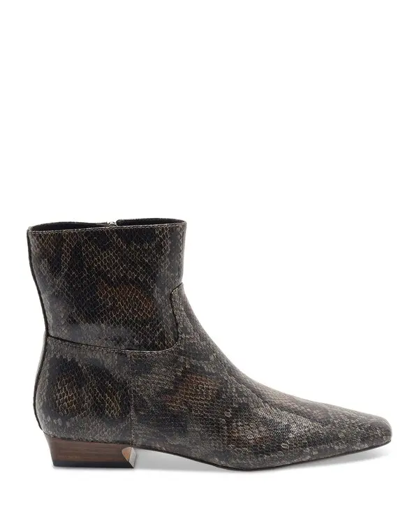 Free People Easy Does It Ankle Boots - Military Snake Print