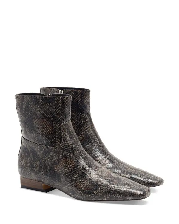 Free People Easy Does It Ankle Boots - Military Snake Print