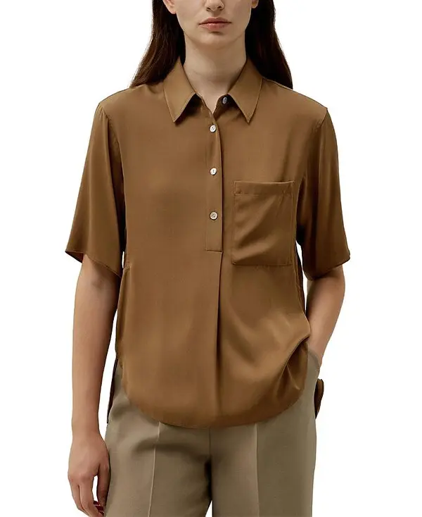 Lilysilk Half-placket Short Sleeve Shirt