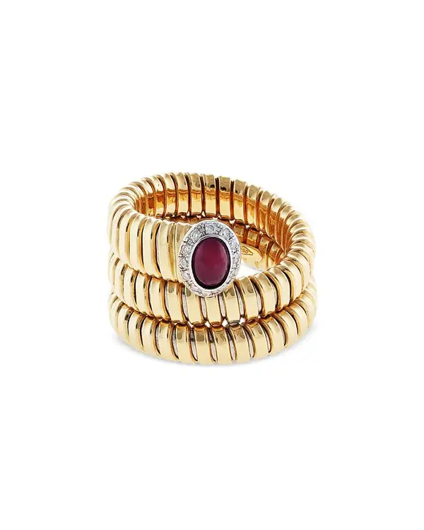 ALBERTO MILANI 18k Yellow Ruby & Diamond Ring - Gold