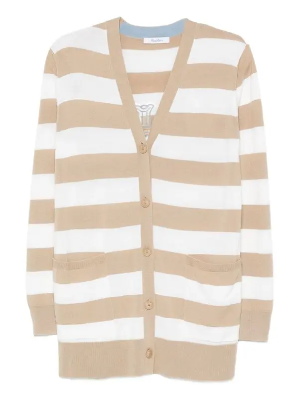 Max Mara Wool Striped Cardigan - Beige
