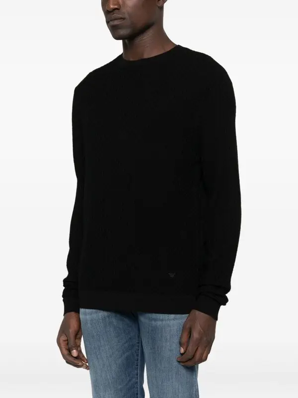 Emporio Armani Wool Crewneck Jumper - Black