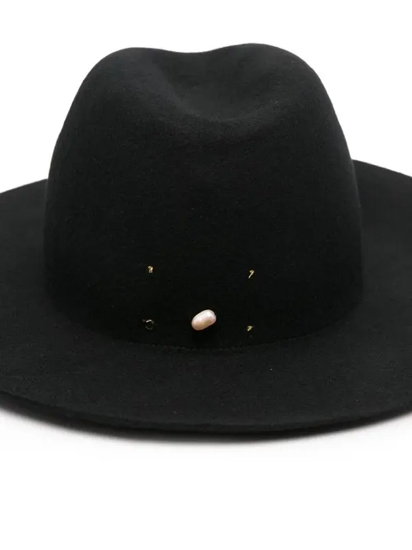 FORTE_FORTE Wool Fedora Hat - Black