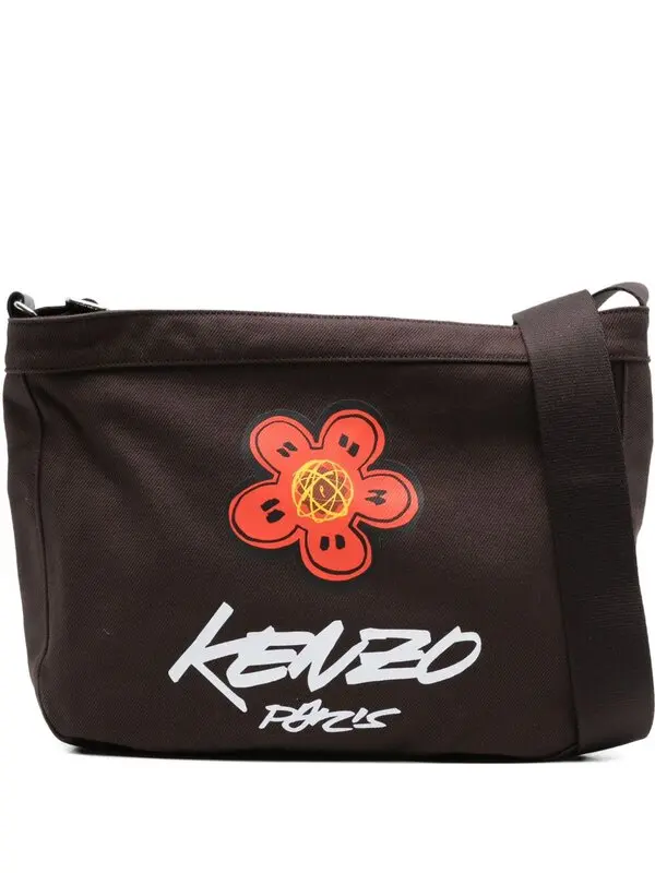 Kenzo Logo Crossbody Bag - Brown