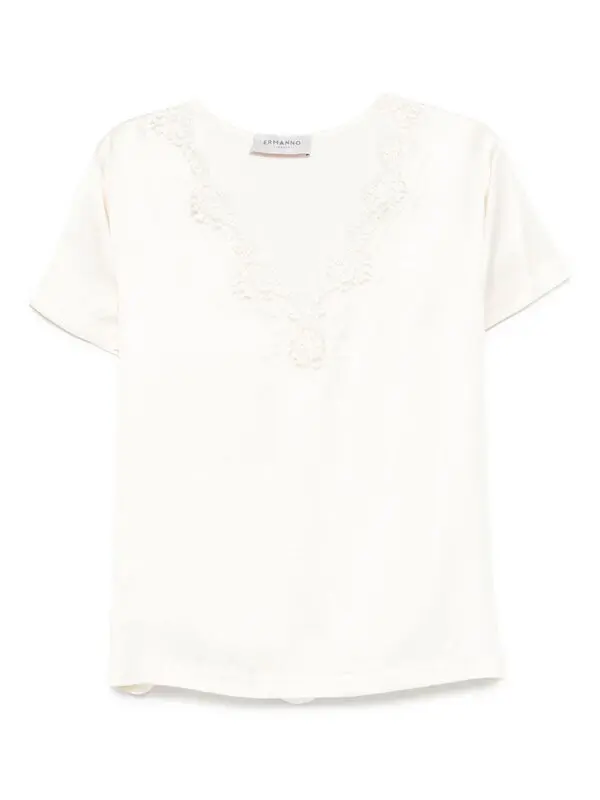 Ermanno Scervino Embroidered V-neck T-shirt