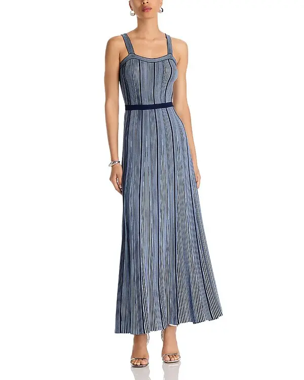 Misook X Lani Lynn Striped Knit Maxi Dress