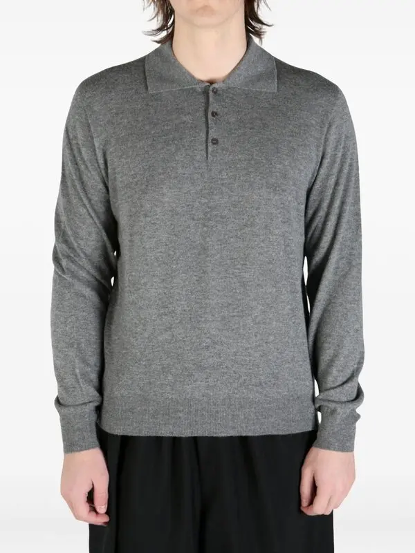 THE ROW Judi Cashmere Polo Shirt - Grey