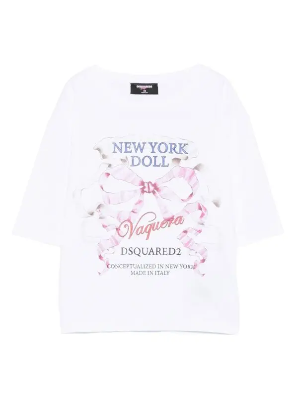 Dsquared2 Printed Cotton T-shirt - White