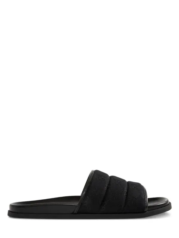 Gucci Gg Canvas Sliders - Black