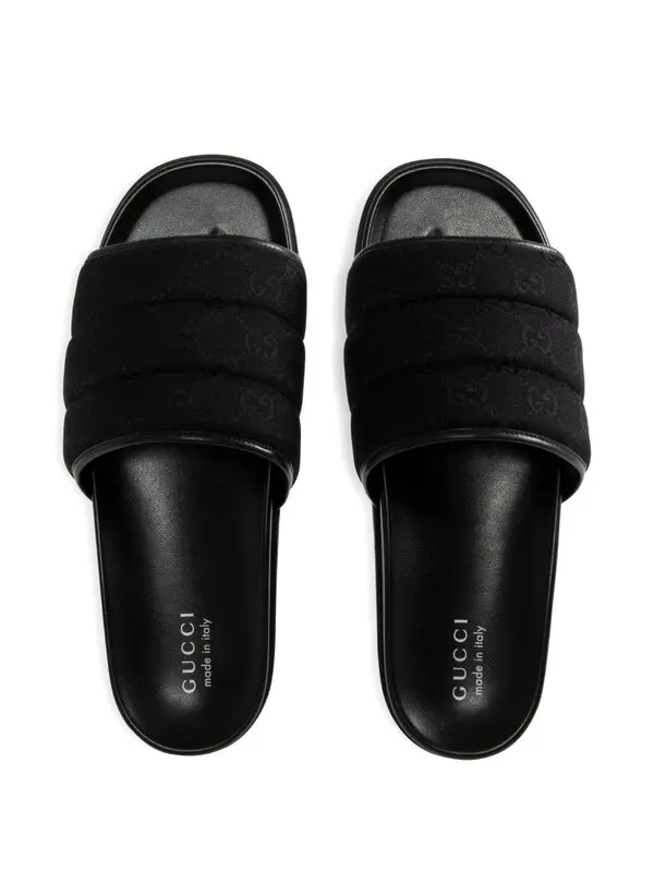 Gucci Gg Canvas Sliders - Black