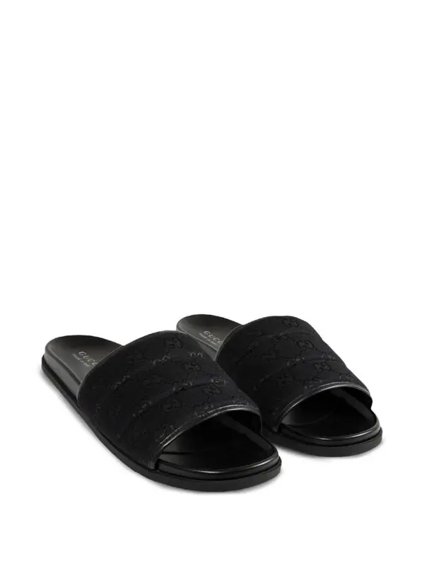 Gucci Gg Canvas Sliders - Black