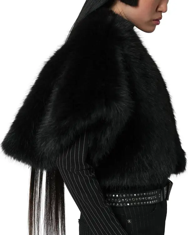 Apparis Devin Faux Fur Shrug - Noir
