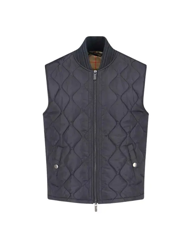 Burberry Down Vest With Logo - Black