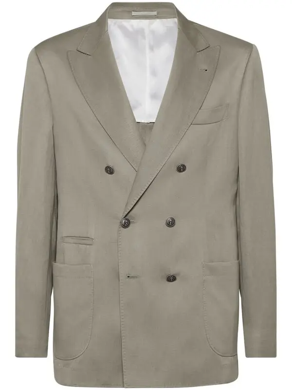 Brunello Cucinelli Silk And Linen Double-breasted Jacket
