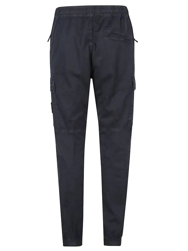 Stone Island Cotton Trousers With Logo - Blue