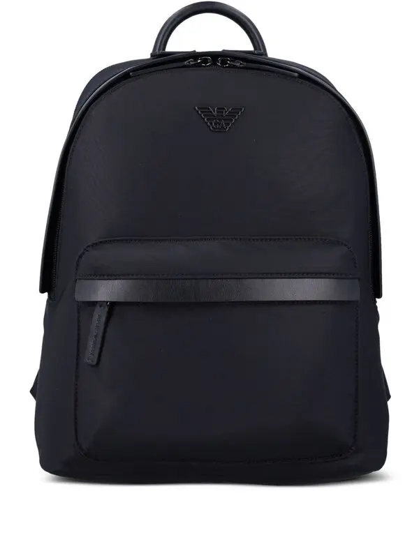Emporio Armani Logo Nylon Backpack - Black