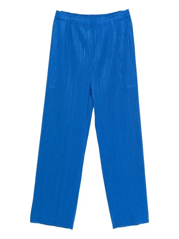 Issey Miyake Pleated Straight Trousers - Blue