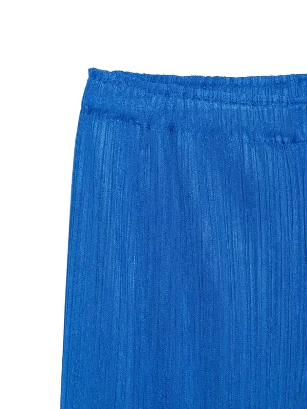 Issey Miyake Pleated Straight Trousers - Blue