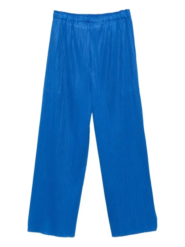 Issey Miyake Pleated Straight Trousers - Blue