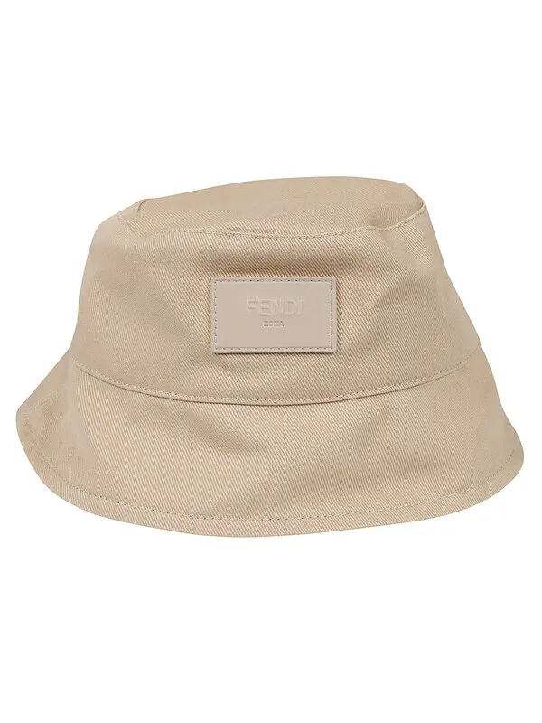 Fendi Logo Bucket Hat - Beige