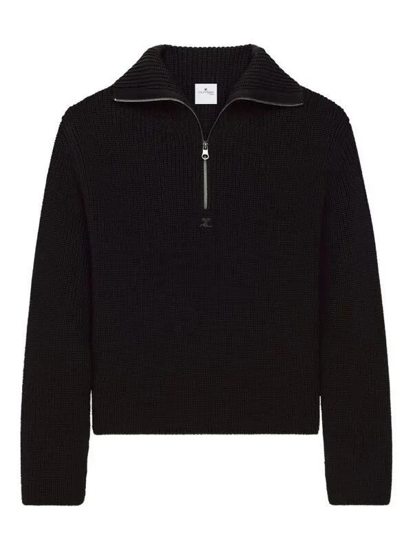 COURREGES Zipped Wool Sweater