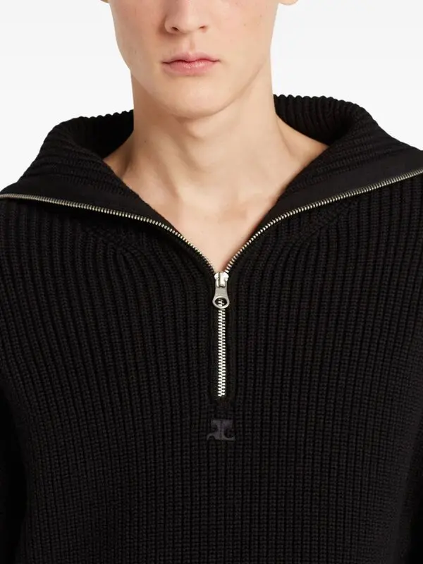 COURREGES Zipped Wool Sweater