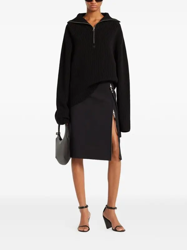 COURREGES Zipped Wool Sweater