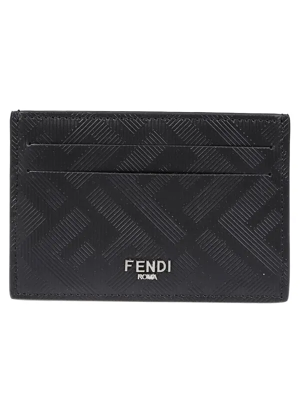 Fendi Porta Carte Di Credito Slim Shadow - Black